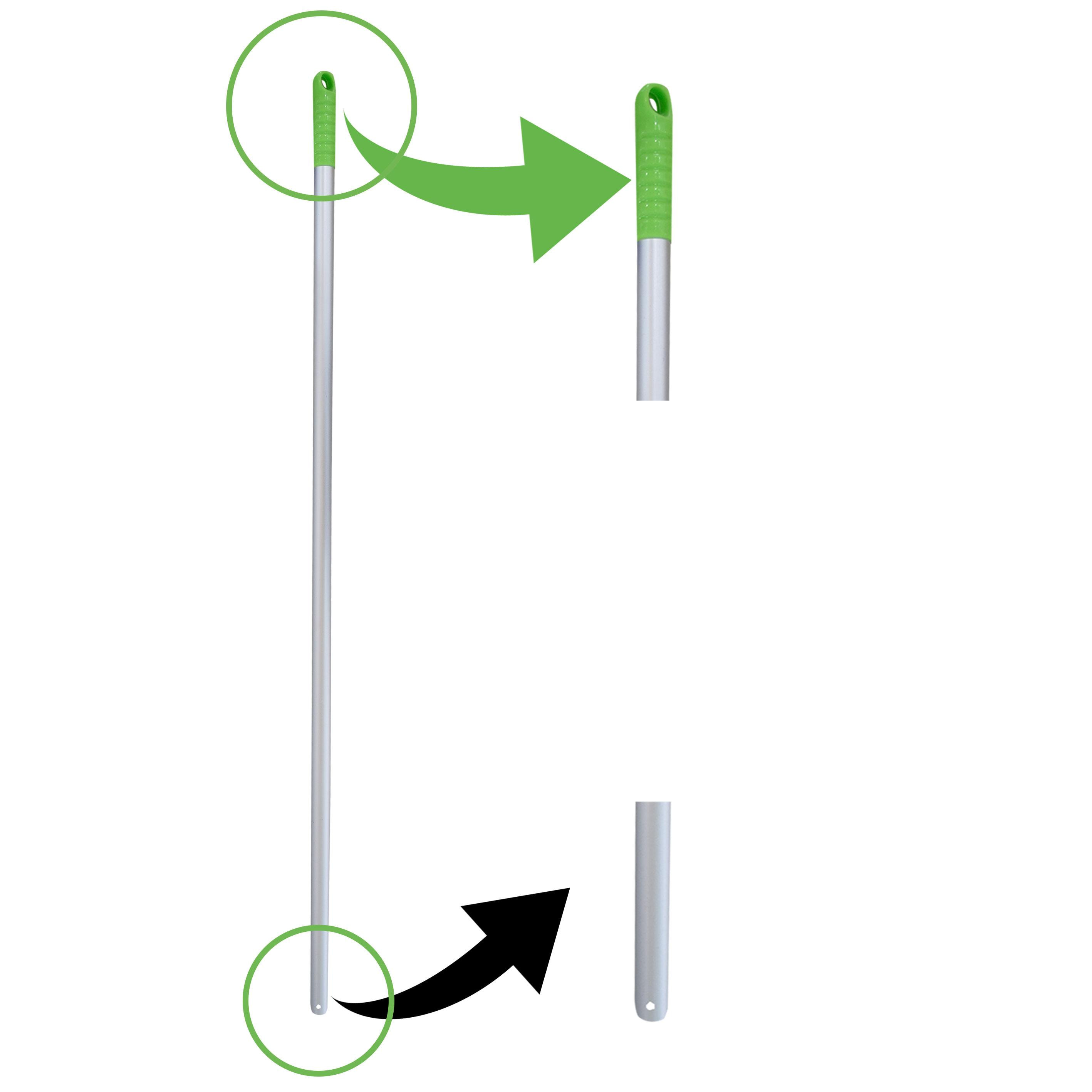 Aluminum handle with colored grip and three holes | 140 cm