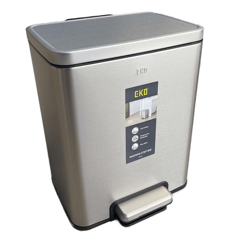 EKO 20L Trash Can with Soft Close Lid, Matte Finish, Fingerprint-Resistant Body, and PP Liner