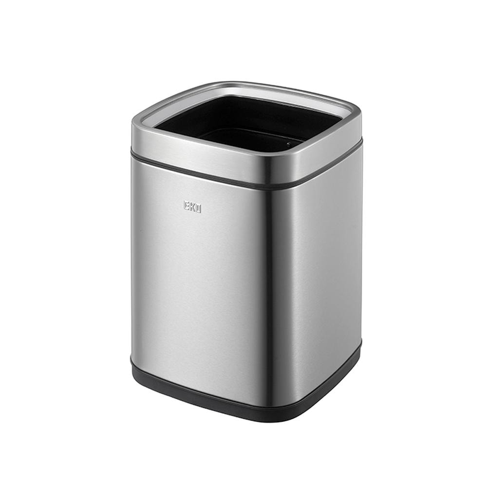 EKO Stainless Steel Fingerprint Proof Open Top Trash Bin 12 Liters